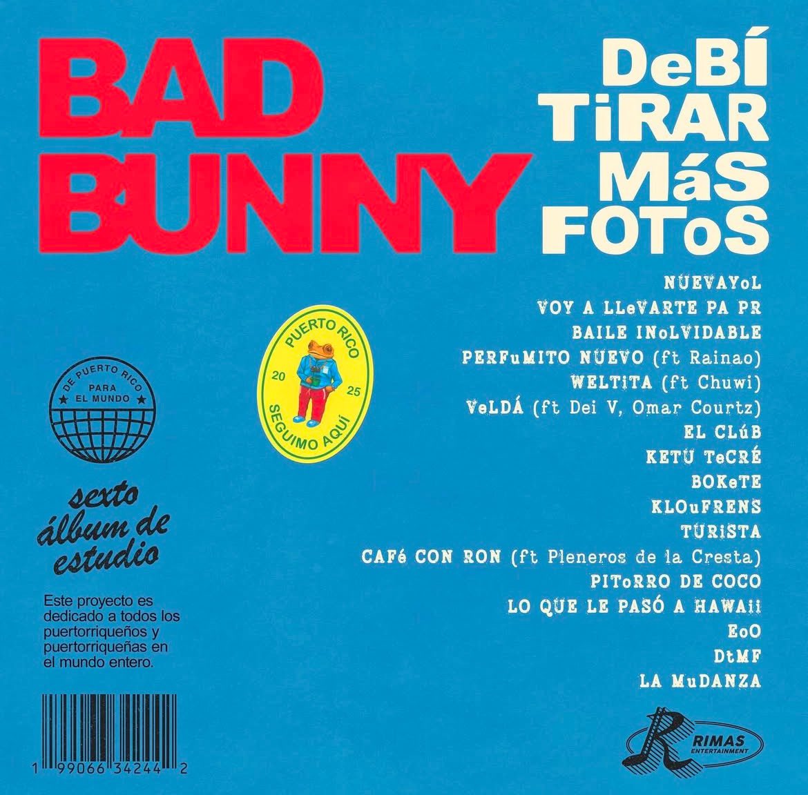 Bad Bunny revela la lista de canciones de su nuevo álbum "Debí tirar ...