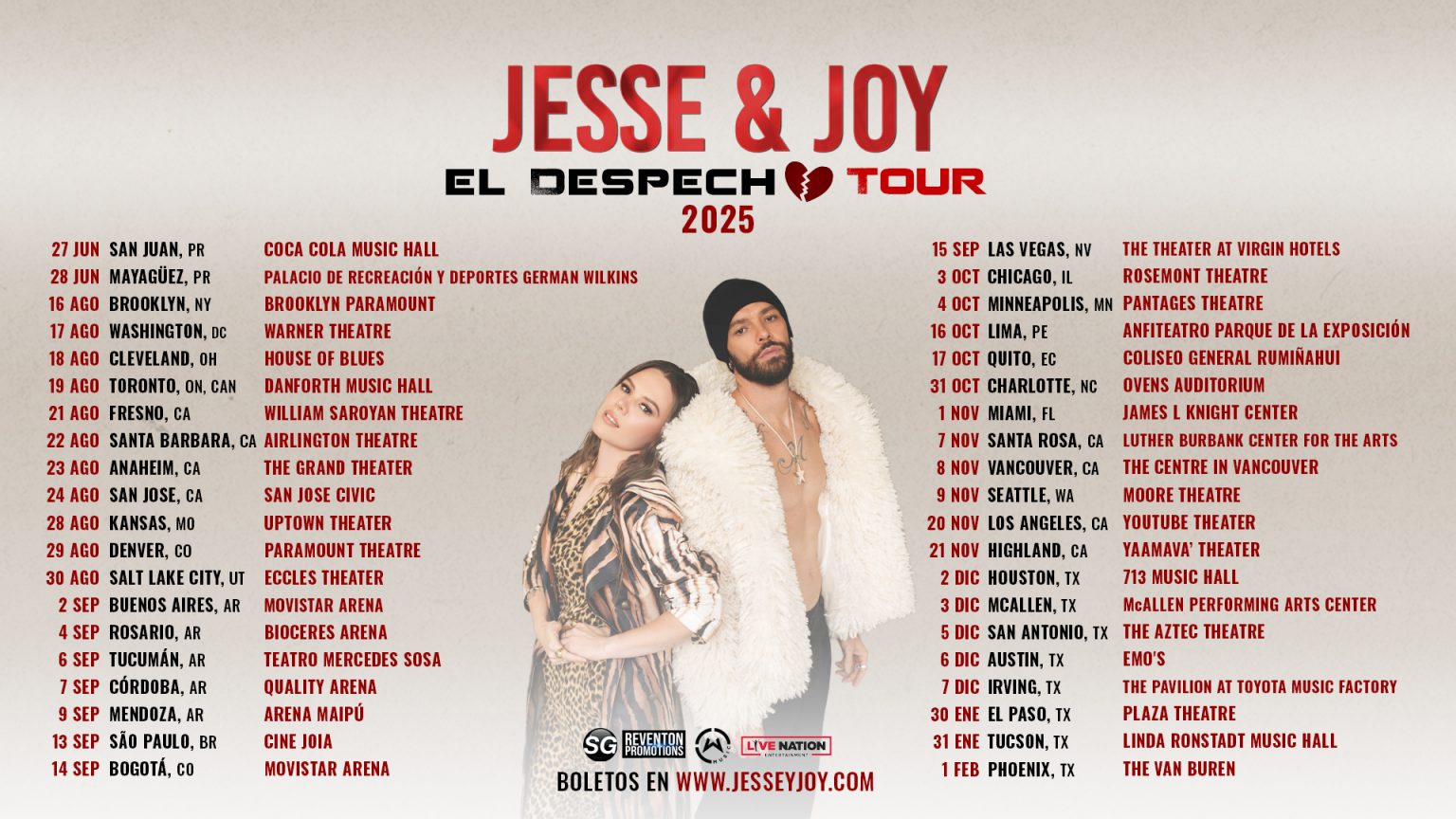 Jesse & Joy llegan a Córdoba con su gira más emotiva: “El Despecho Tour ...